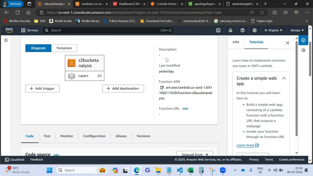 Lambda integration with s3 bucket Handson demo