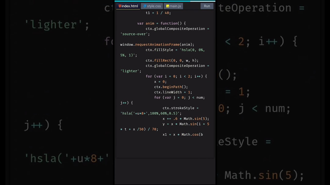 Create Colored Circle Pattern With HTML Canvas | HTML5 Canvas Tutorial #shorts #coding #JavaScript