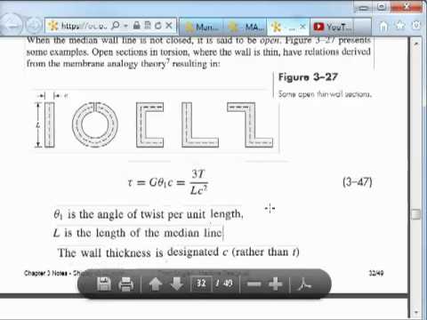 Torsion of Open and Closed Sections Video Lecture - Civil Engineering (CE)