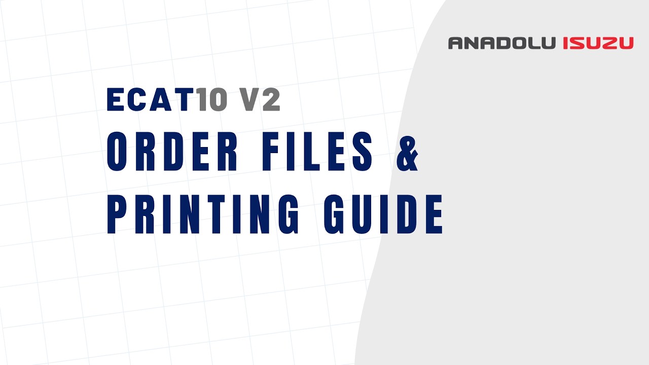 ECAT10 Order Files & Printing Guide | PDF, XLS Export & Catalog Printing (ISUZU)