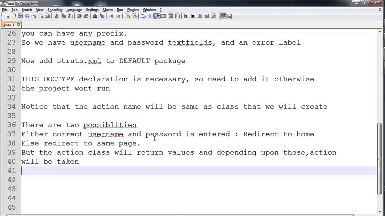 Login using Struts2 without database