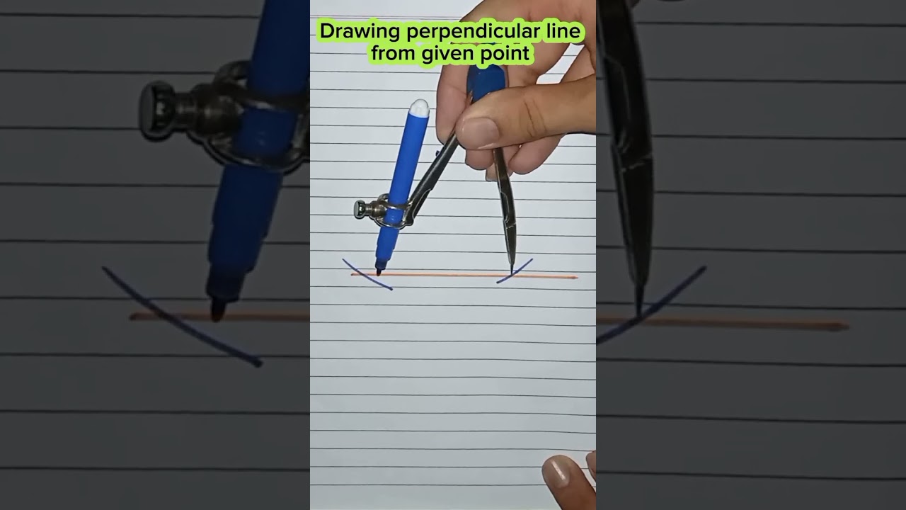 learn to construct perpendicular line from given point #construction #compass