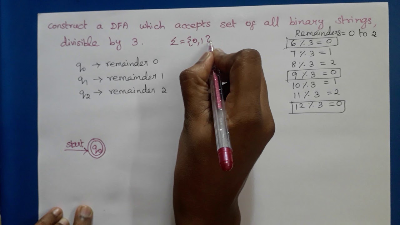 Theory of Computation: Example for DFA (Divisible by 3)