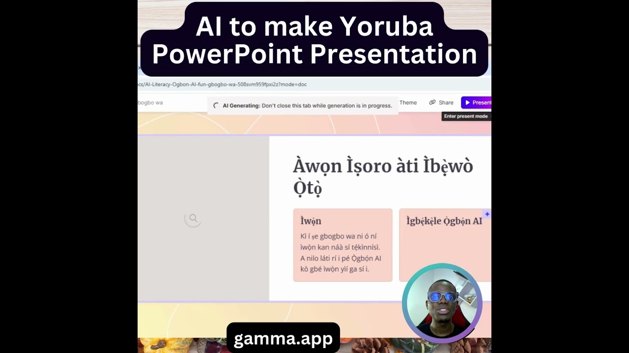 AI to make Yoruba PowerPoint Presentation