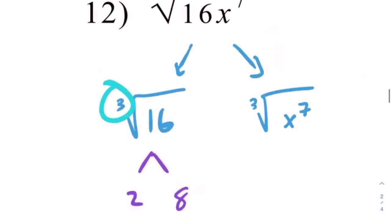 Kuta Tutorial: simplify square and cube roots