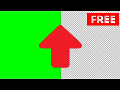 Up arrow green screen, transparent background | free download