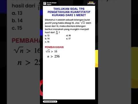 Cara Cepat Mengerjakan TPS Pengetahuan Kuantitatif UTBK Kurang dari 1 Menit #Shorts