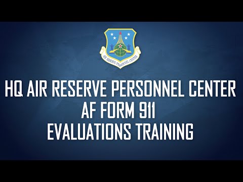 Evaluations Training AF Form 911