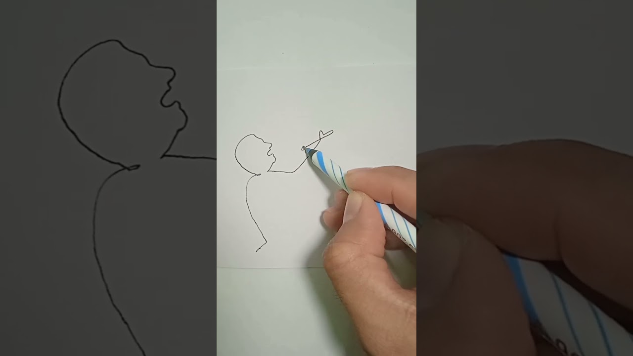 ONE LINE ART DRAWING DAD AND SON #shorts #drawing #art #viral #youtubeshorts