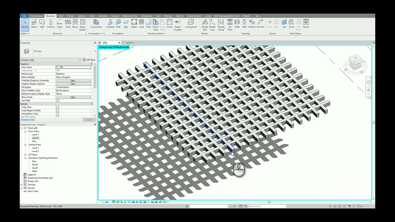 Revit Waffle Slab Construction