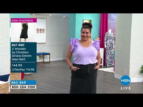 C Wonder by Christian Siriano Ruffle Sleeve Tee