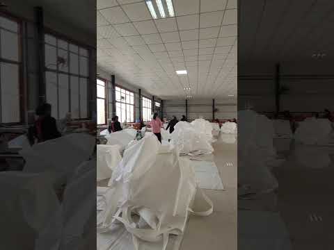 Work in the bulk bag sewing workshop.