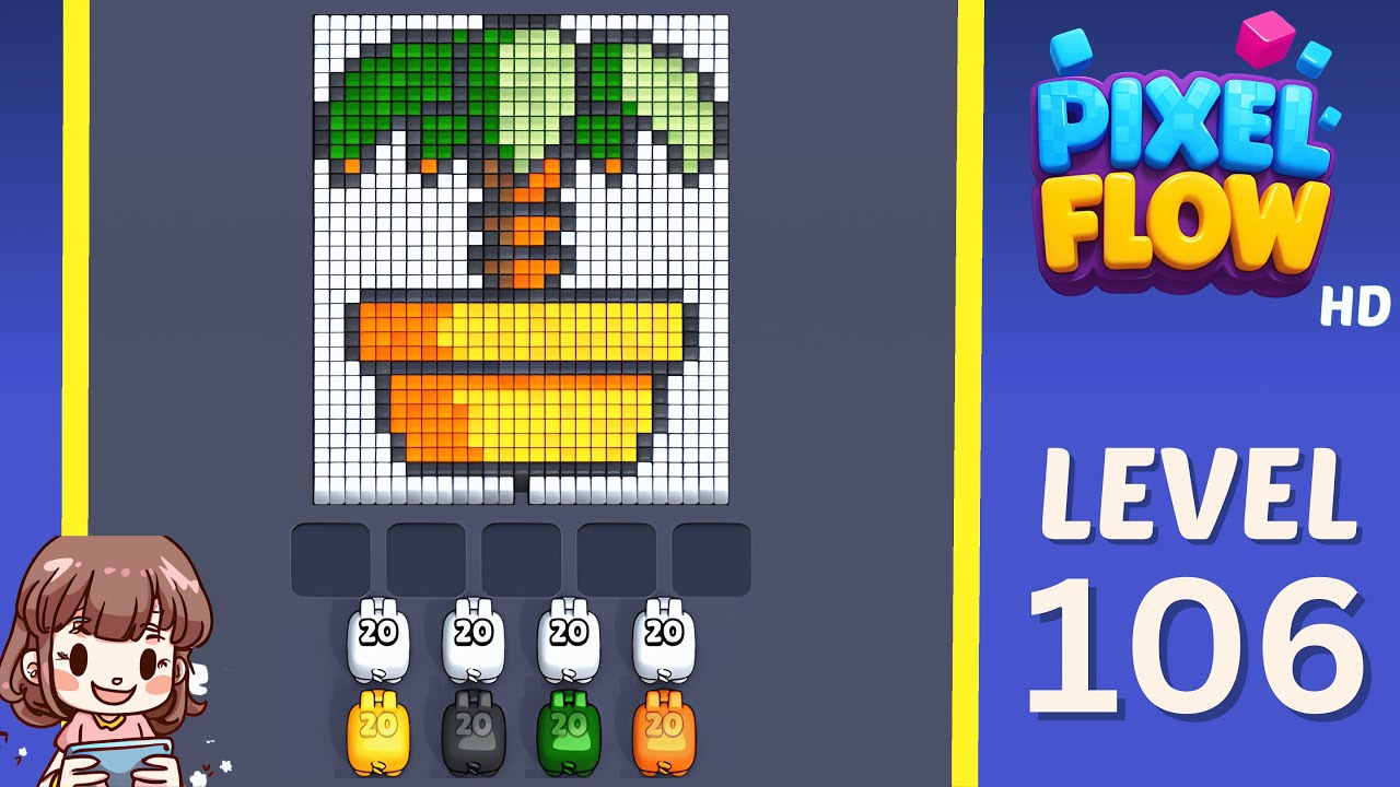 Pixel Flow Level 106 Solution Walkthrough