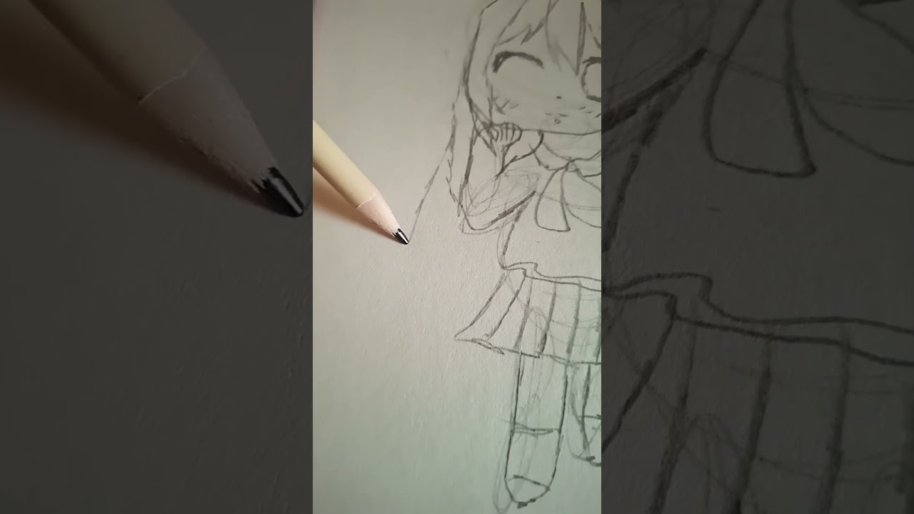 I tryed drawing a random chibi character with the full body💖💫 #music #anime #howtomakeanimegirl #art