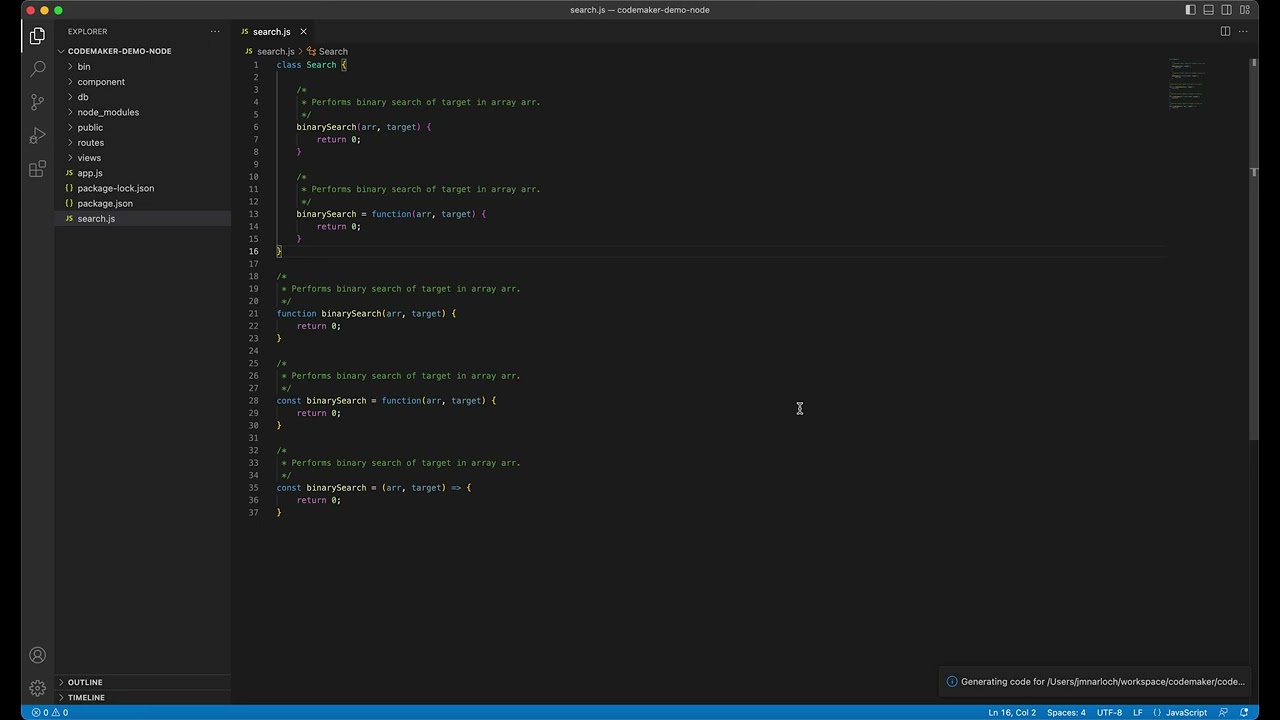 Developer Toolkit: JavaScript Code Generation