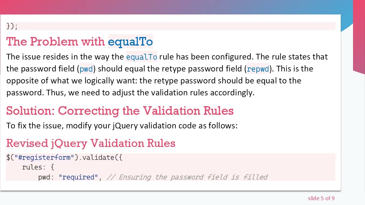 Fixing equalTo Validation Issues in Bootstrap Forms with jQuery
