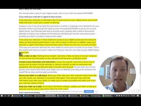 The Revised Uniform Fiduciary Access to Digital Assets Act RUFADAA