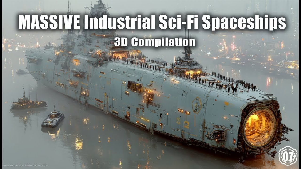 MASSIVE Industrial Sci-Fi Spaceships 3D Compilation - 07