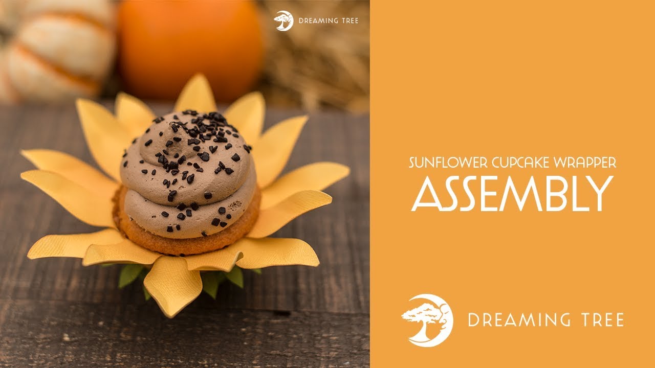 SVG File - Sunflower Cupcake Wrapper - Assembly Tutorial (For Cricut, Silhouette, and ScanNCut)