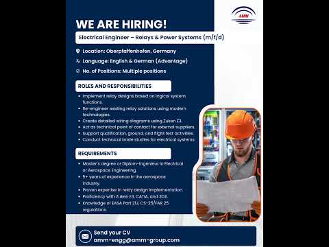 We’re #Hiring || Position: Electrical Engineer – Relays & Power Systems (m/f/d)