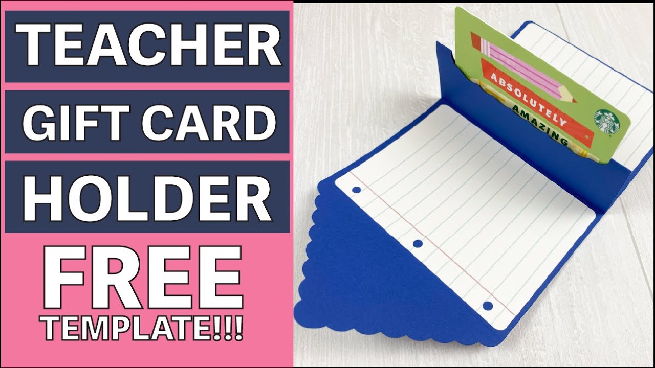 DIY Cricut Best Teacher Appreciation Gift Card Holder Lined with Notebook Paper - FREE Template 🍎