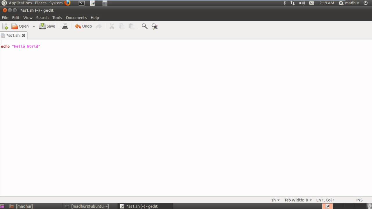 Shell Scripting Tutorial-16: Hello World!