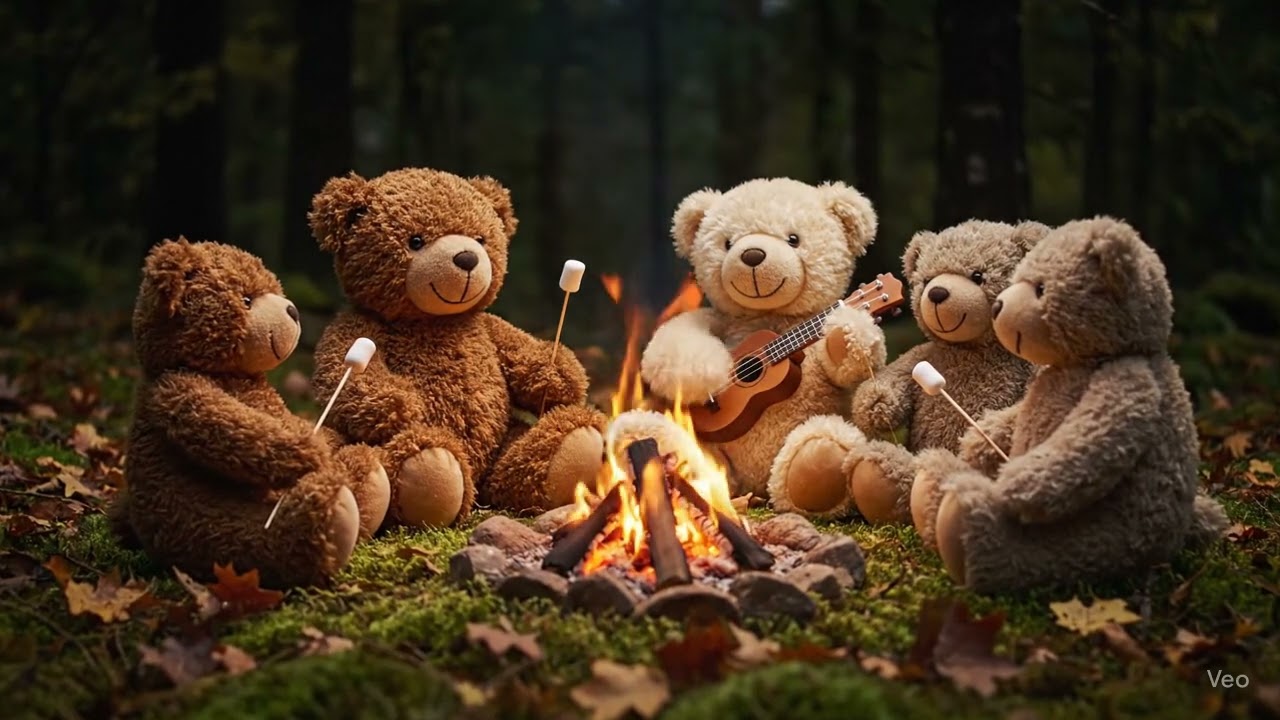 Teddy Bears Camping in the Woods? This AI Video Feels Too Real 🧸🔥 #Shorts