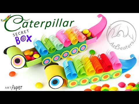 How to make a Caterpillar-surprise box- paper craft idea - tutorial/Gąsienica pudełko niespodzianka