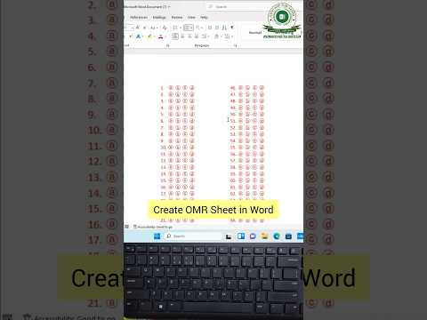OMR Sheet | Optical Mark Recognition sheet | Shortcut key tricks of microsoft word | #shorts #msword