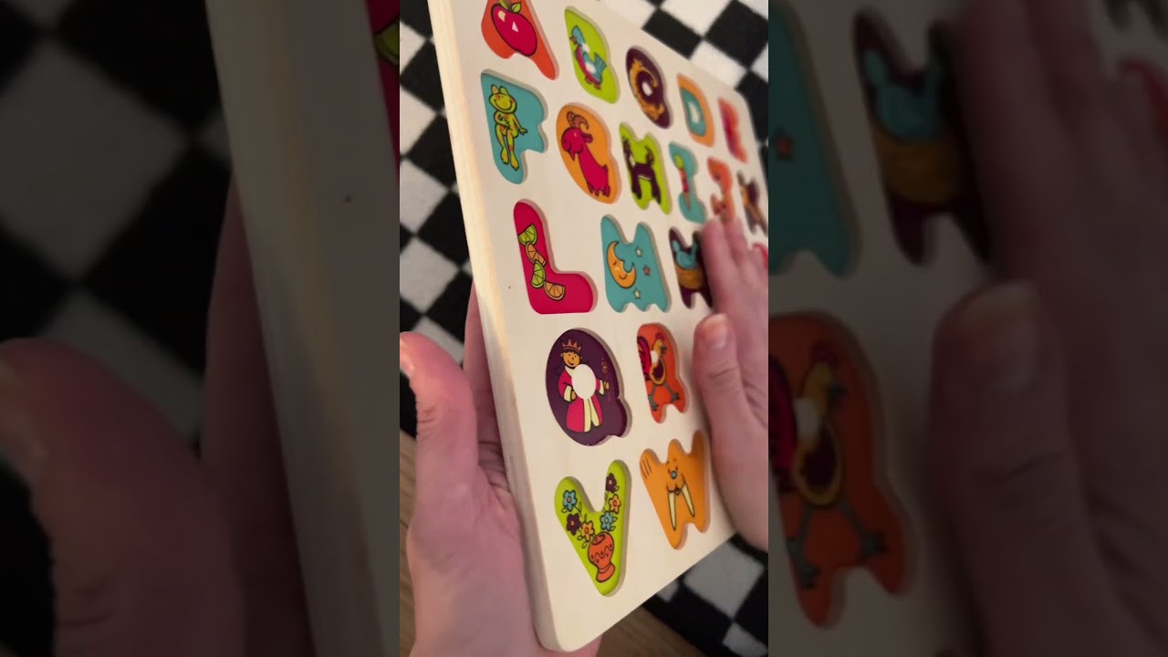 Chunky Wooden Alphabet Puzzle #shorts #toddleractivities #toddlertoys #educationaltoys #toyreview