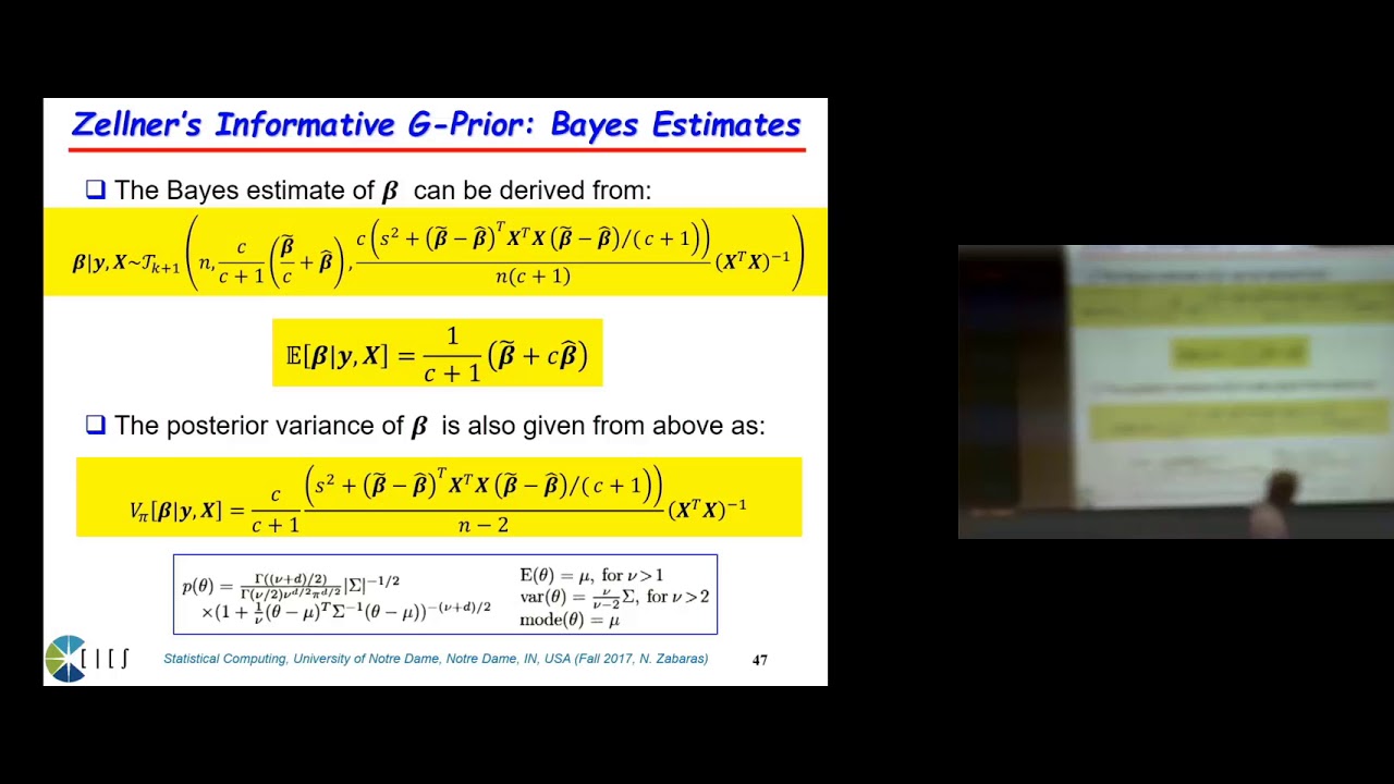 Lecture 16: Implementation of Bayesian Regression and Variable Selection