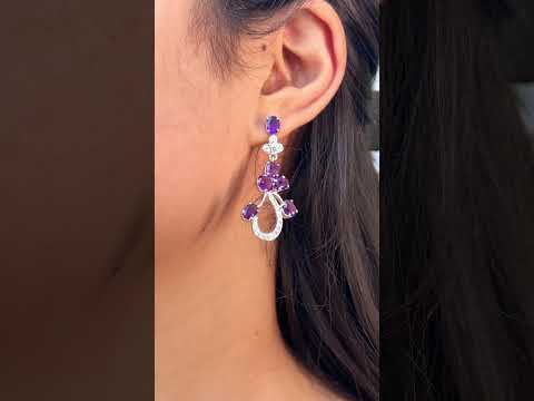 Nova Opulent Earrings by D'vin Jewels | Amethyst & Cubic Zirconia in Sterling Silver