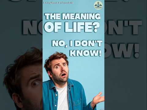 THE MEANING OF LIFE? No, I don't know! Indeed, what is the meaning of human life? #bible #love