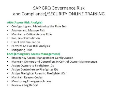 SAP GRC(Governance Risk and Compliance)/SECURITY ONLINE TRAINING And Placements