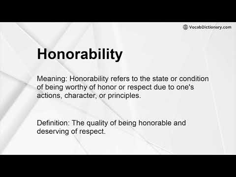 Honorability Meaning