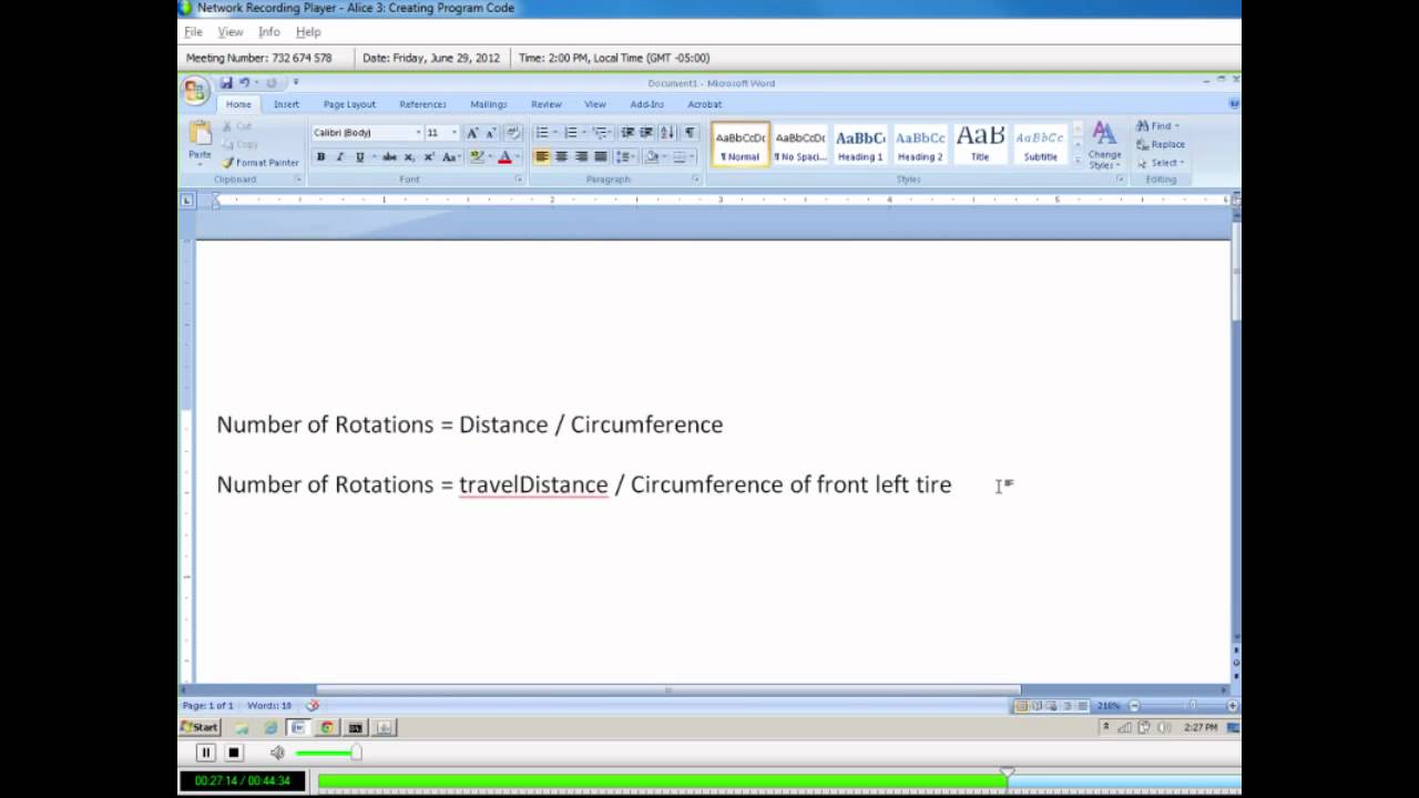 Alice 3: Programming Code