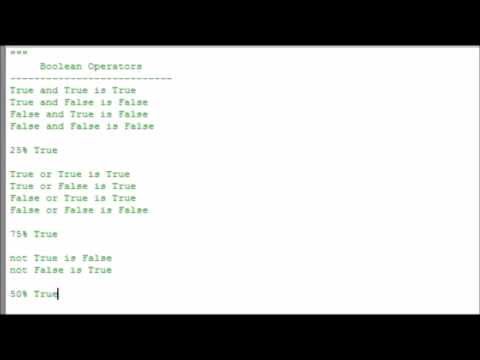 Python Programming Tutorial 9: Boolean Logic