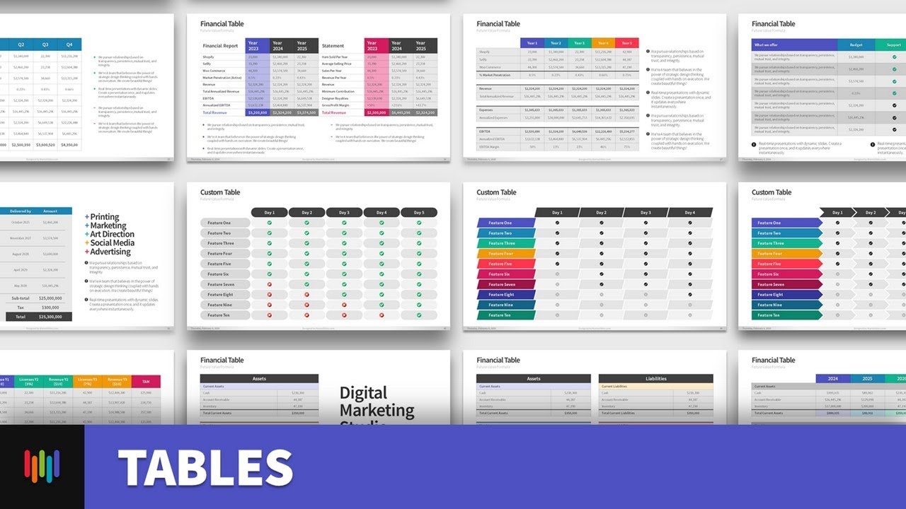 Tables PowerPoint Templates