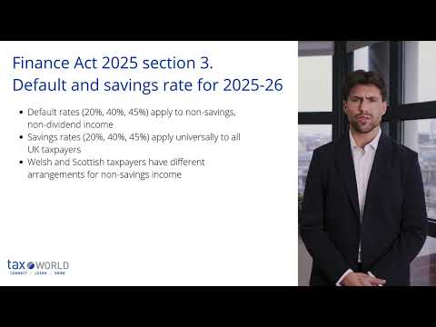 Finance Act 2025 section 3. Default and savings rate for 2025-26.