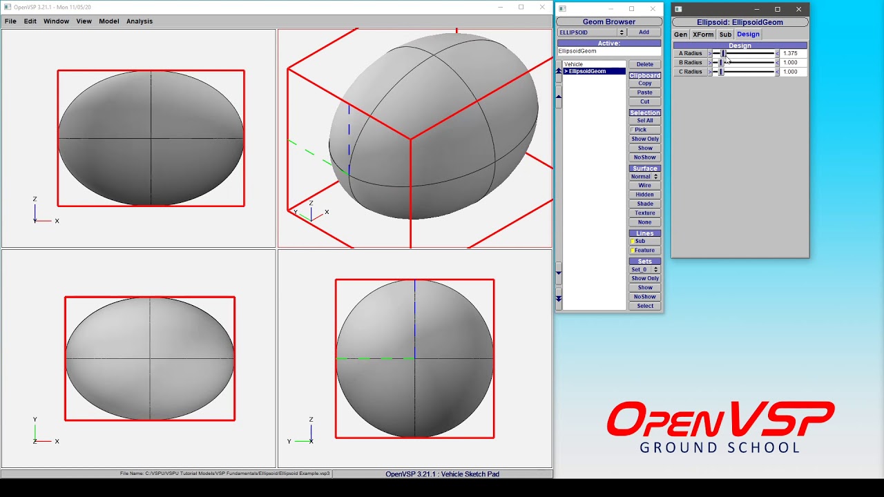Ellipsoid Design Parameters