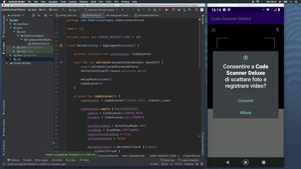 How to Make QR & Barcode Scanner App Tutorial in #Android Studio with android #source code #2021