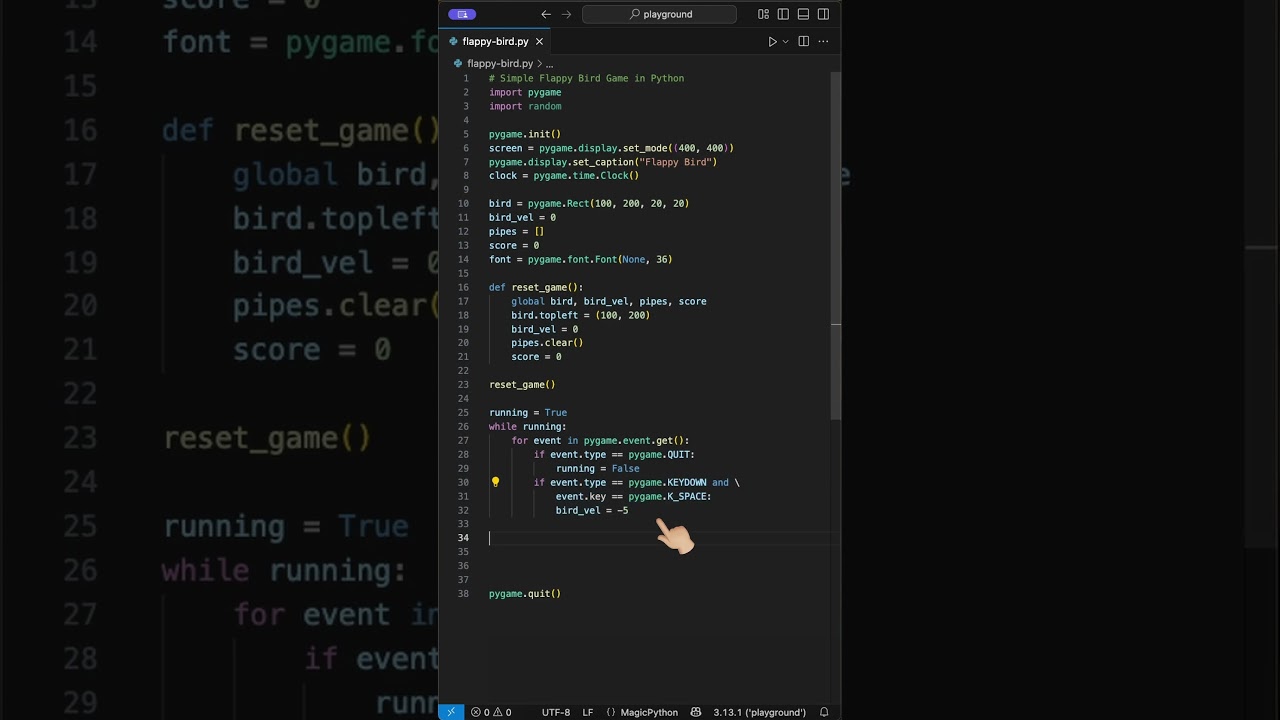 Simple Flappy Bird Game in Python - Part 1