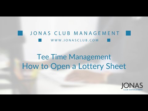 Tee Time Management - How to Open a Lottery Sheet