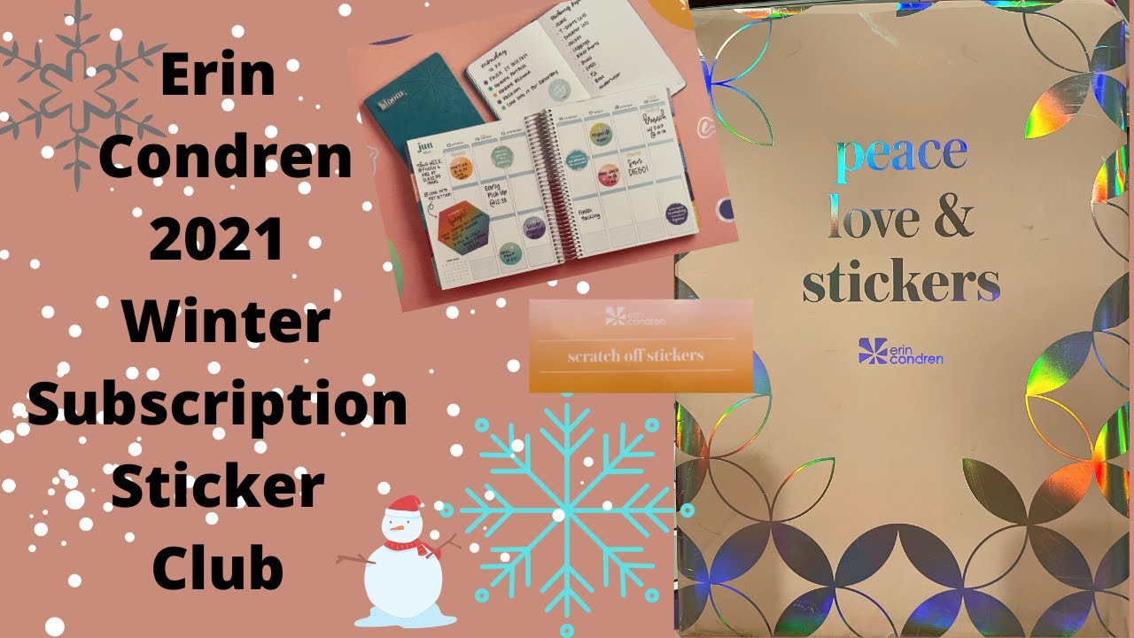 Erin Condren Winter 2021 Sticker Subscription Club