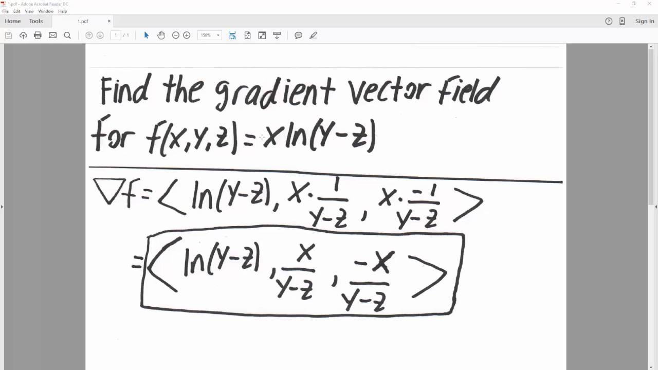 Calc 3: Gradient Vector Field (solved by Hand)