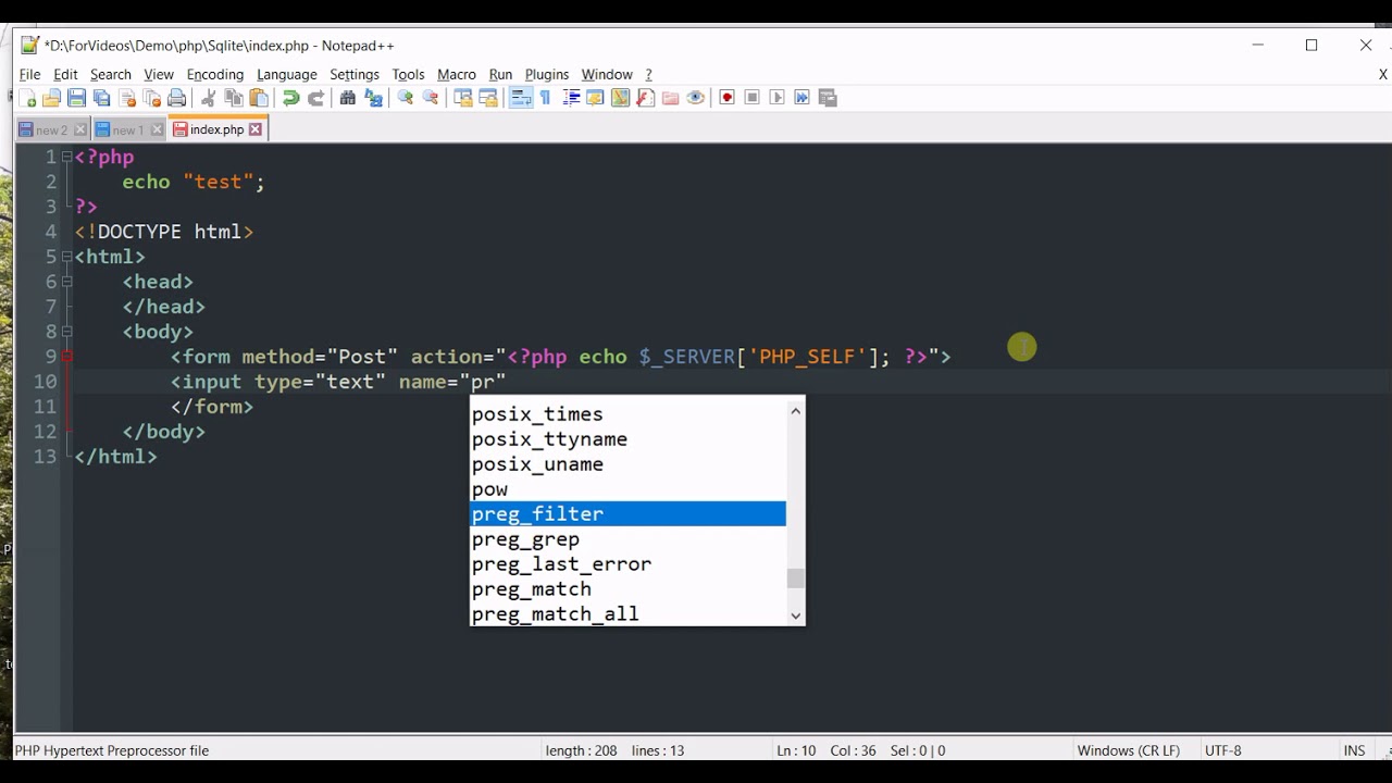 Using SQLite database in PHP | Save and Retrieve records