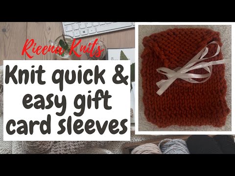 How to knit a GIFT CARD SLEEVE | GIVE CARD POUCH |Straight Needles | Weekend Project