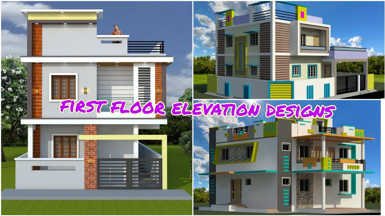 20 First floor front elevation design ideas (G+1)/ Exterior elevation designs.