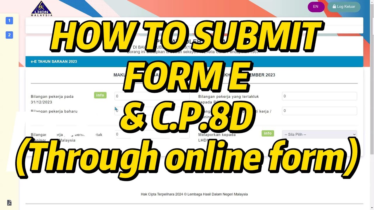 MyTax [STEP BY STEP] How to submit Form E (BORANG E) & C.P.8D through online form