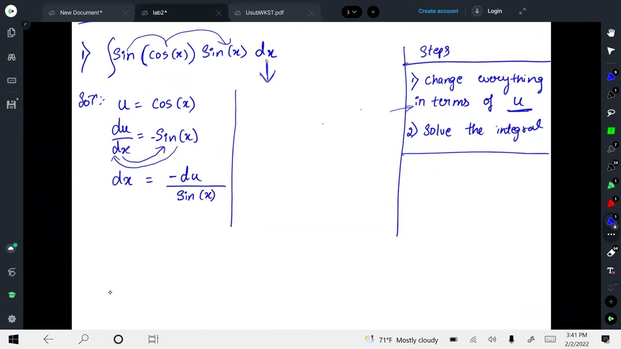 LAB 2: U-SUBSTITUTION